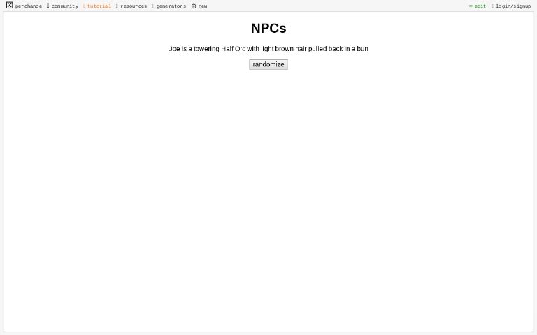 NPCs ― Perchance Generator