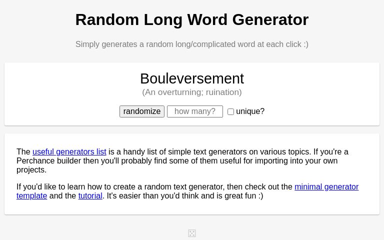 Random Long Word Generator