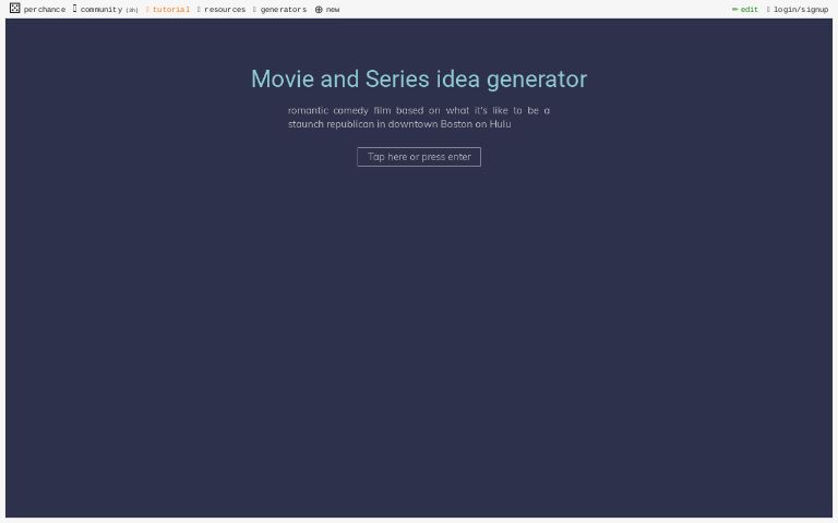 Movie and Series idea ― Perchance Generator