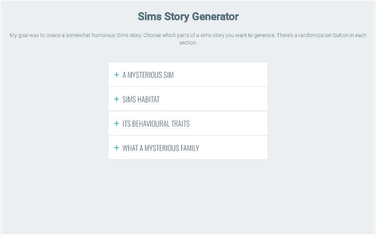 Sims Story Generator