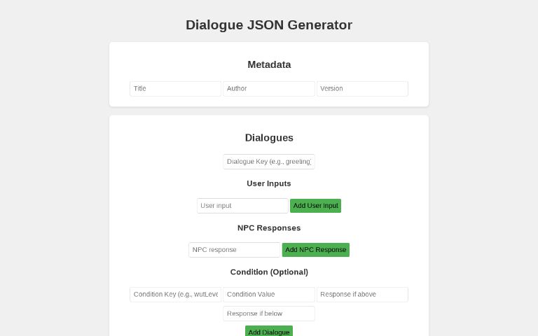 Dialogue JSON Generator