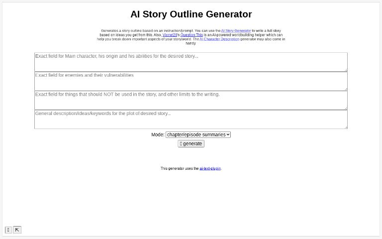 AI Story Outline Generator (free, no sign-up, unlimited)
