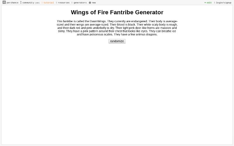 Wings of Fire Fantribe Generator