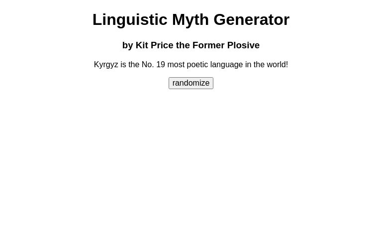 Linguistic Myth Generator