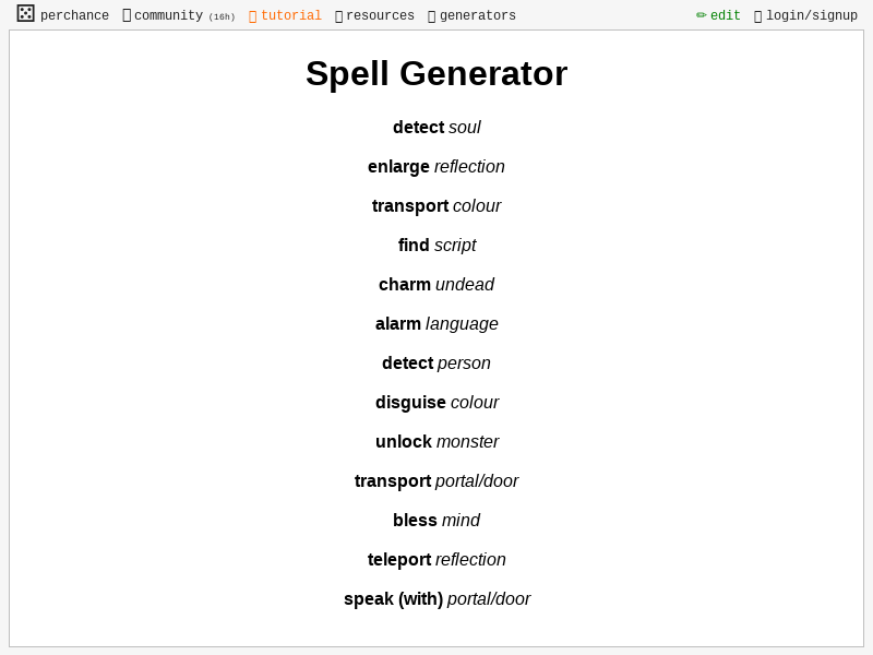 Spell Generator