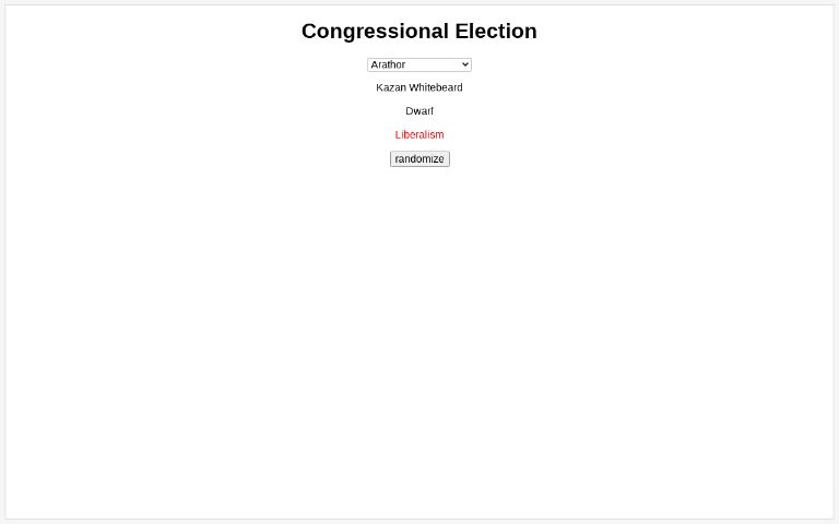Congressional Election ― Perchance Generator