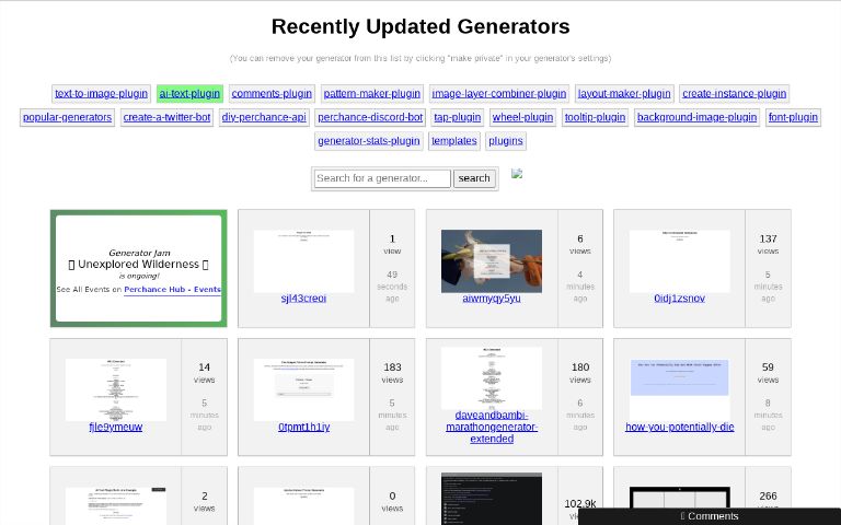 Recently Updated Generators