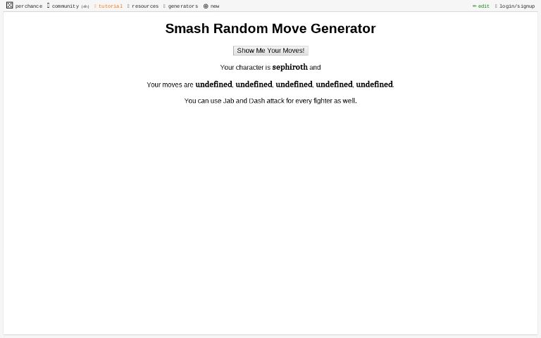 Smash Random Move Generator
