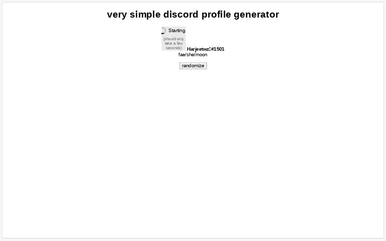 very simple discord profile generator