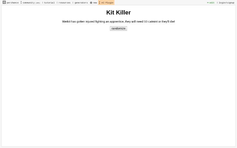Kit Killer ― Perchance Generator