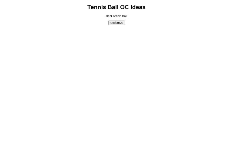 Tennis Ball OC Ideas ― Perchance Generator