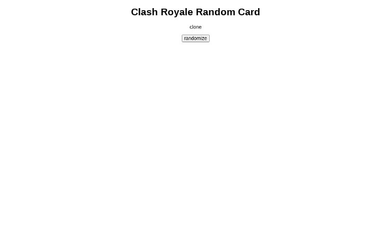 Clash Royale Random Card ― Perchance Generator
