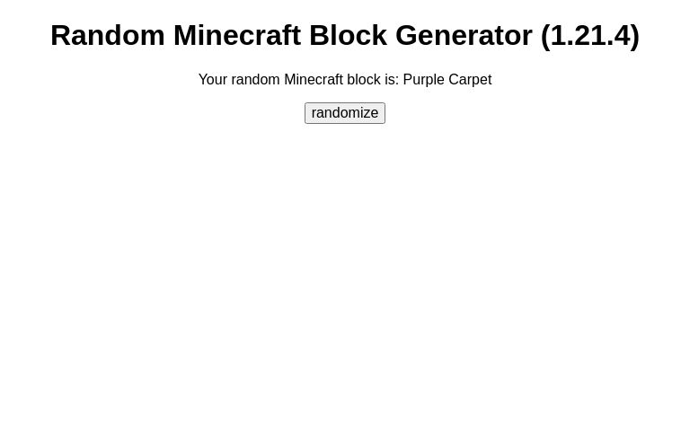 Random Minecraft Block Generator (1.21.4)