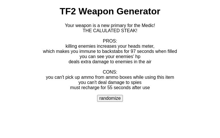 TF2 Weapon Generator