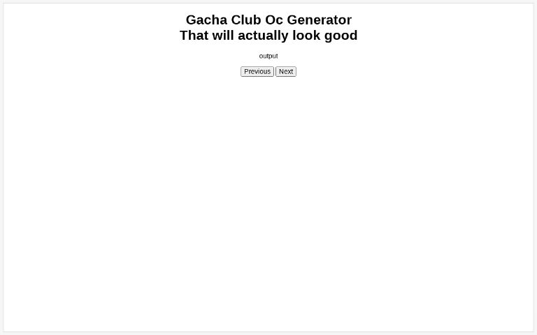 Gacha Club Oc GeneratorThat will actually look good