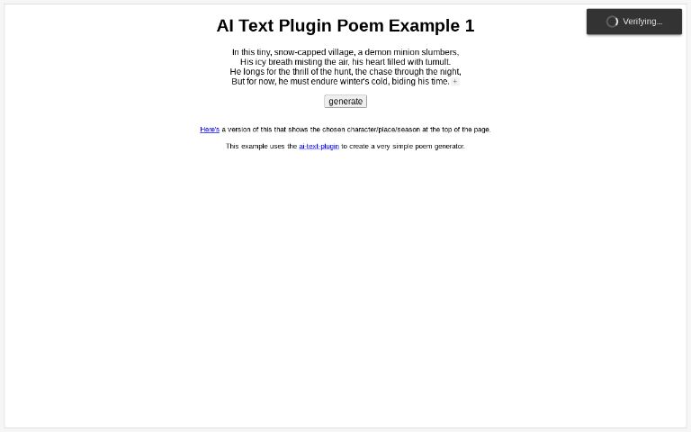 AI Text Plugin Poem Example 1