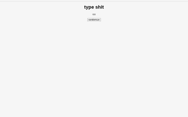 type shit ― Perchance Generator