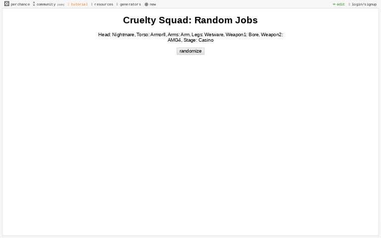 Cruelty Squad: Random Jobs ― Perchance Generator