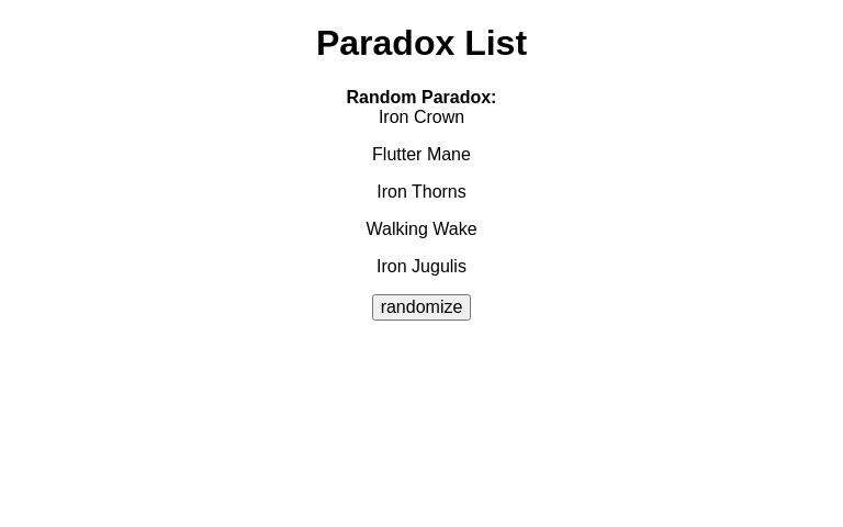 Paradox List ― Perchance Generator