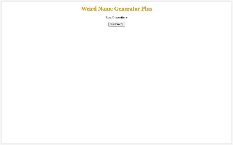 Weird Name Generator Plus