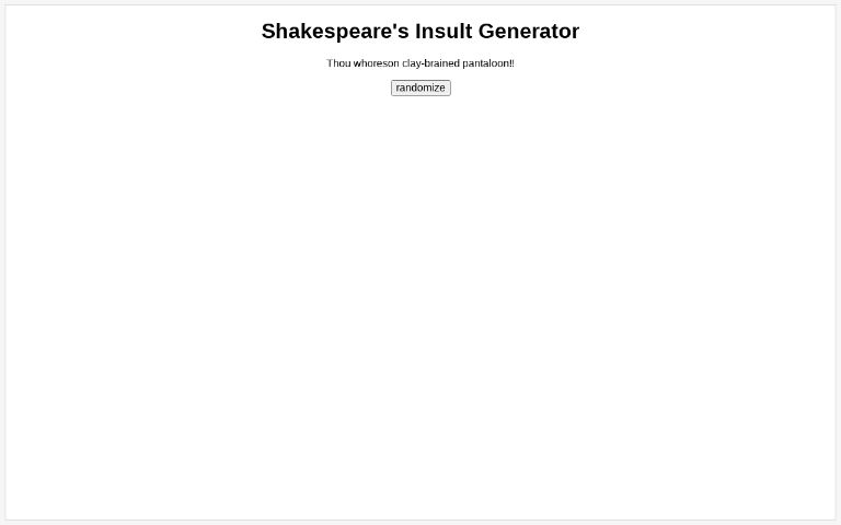 Shakespeare's Insult Generator