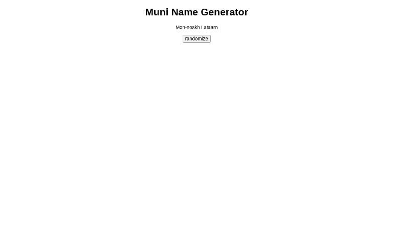 Muni Name Generator