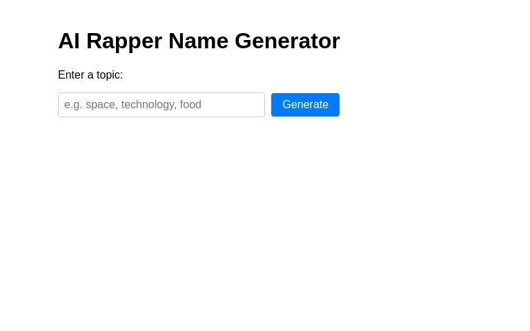 AI Rapper Name Generator