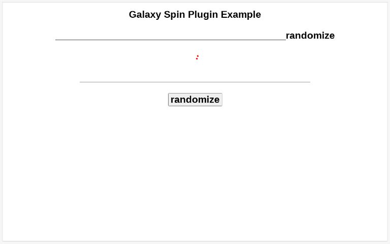 Galaxy Spin Plugin Example