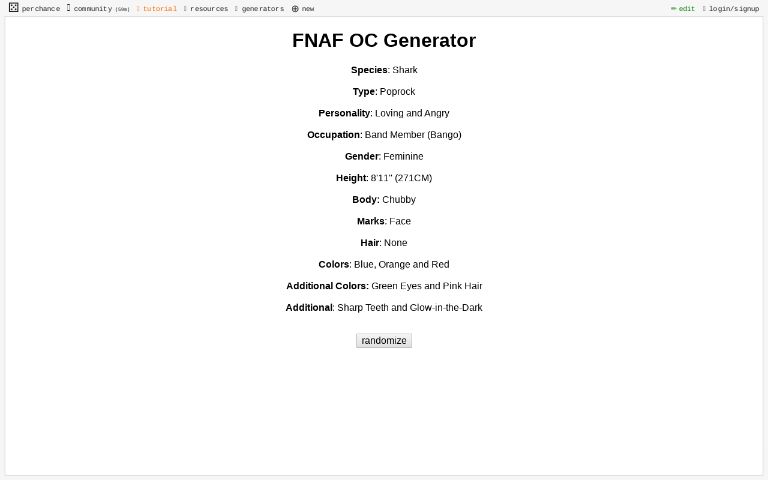 FNAF OC Generator