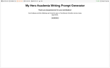 My Hero Academia Writing Prompt Generator