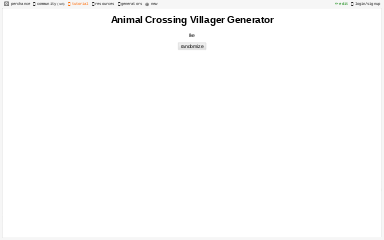 Animal Crossing Villager Generator