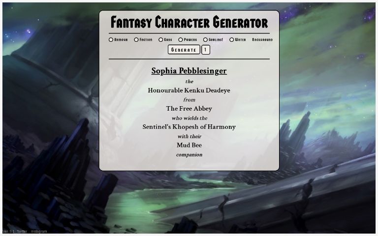 Fantasy Character Generator