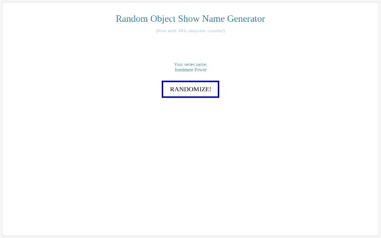 Random Object Show Name Generator