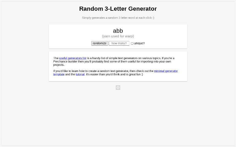 Random 3-Letter Generator