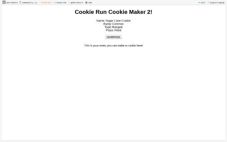 Cookie Run Cookie Maker 2! ― Perchance Generator