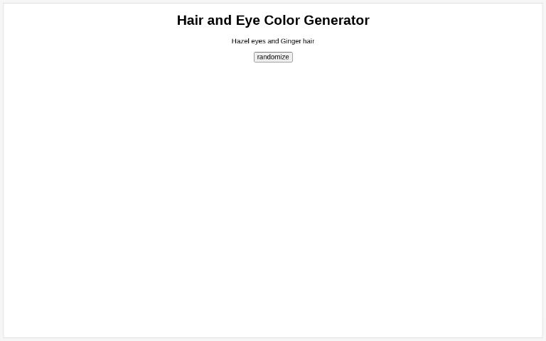 Hair and Eye Color Generator