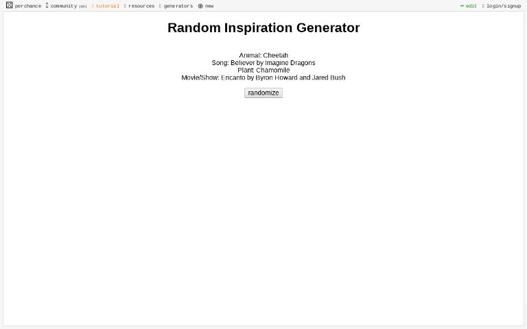 Random Inspiration Generator