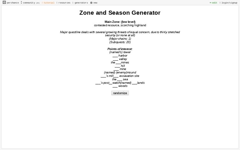 Zone and Season Generator