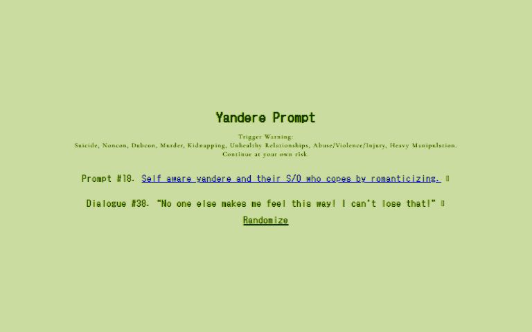 Yandere Prompt ― Perchance Generator