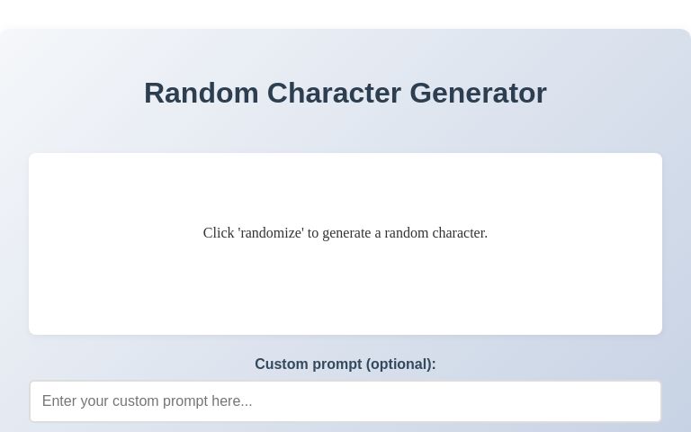 Random Character Generator