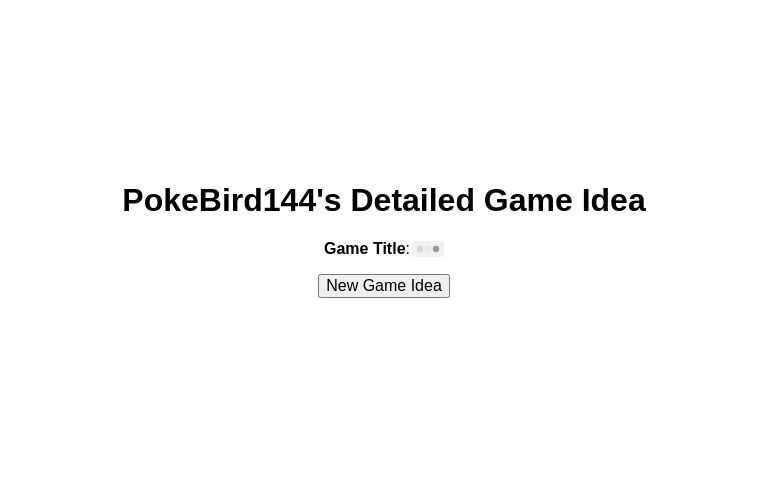 PokeBird144's Detailed Game Idea ― Perchance Generator