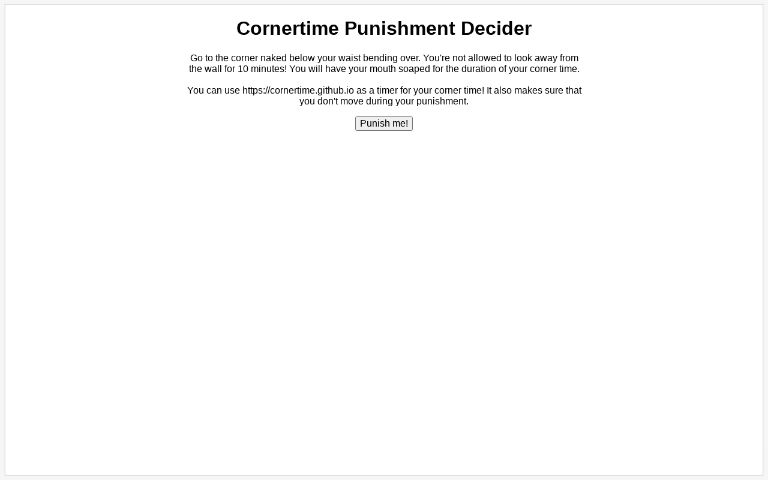 Cornertime Punishment Decider ― Perchance Generator