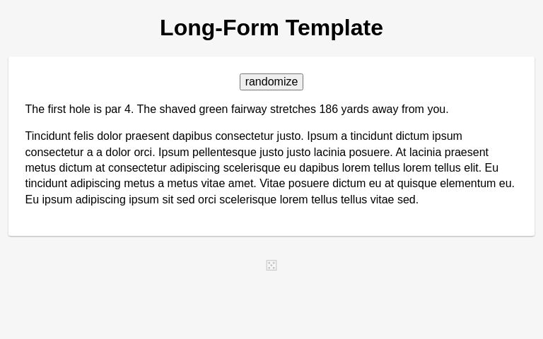 Long-Form Template ― Perchance Generator