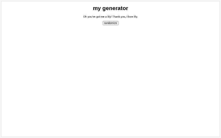 my generator