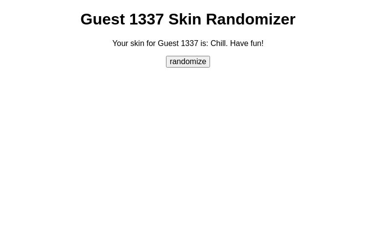 Guest 1337 Skin Randomizer ― Perchance Generator