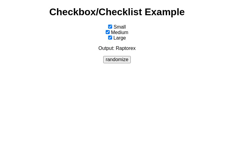 Checkbox/Checklist Example ― Perchance Generator