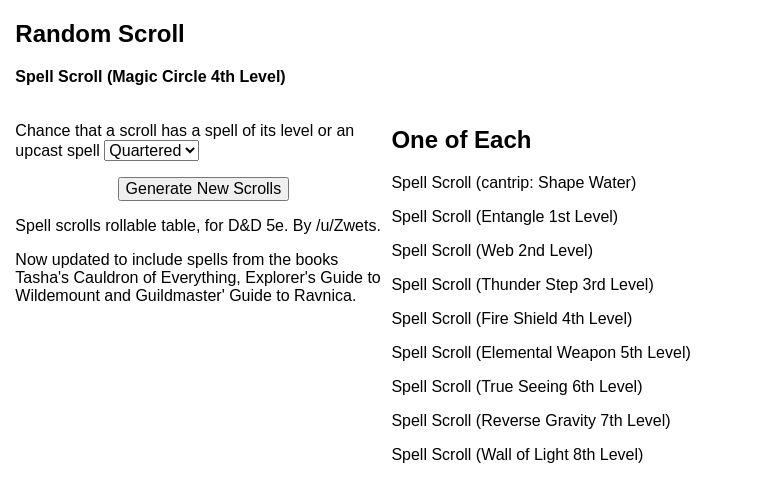 Random Scroll ― Perchance Generator
