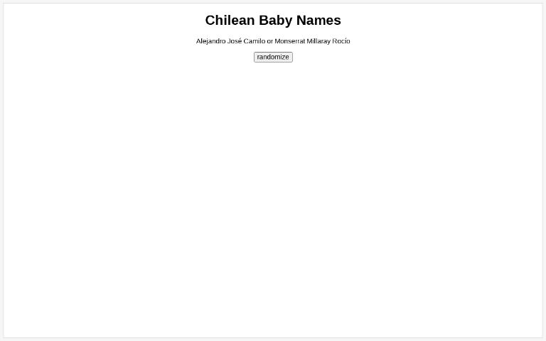 Chilean Baby Names ― Perchance Generator