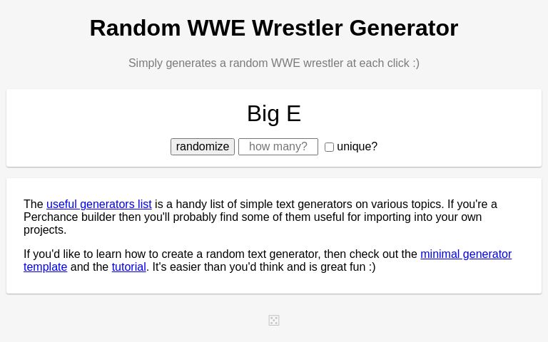 Random WWE Wrestler Generator