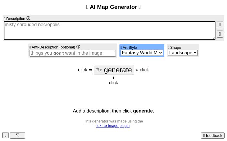 AI Map Generator (free, no sign-up, unlimited)